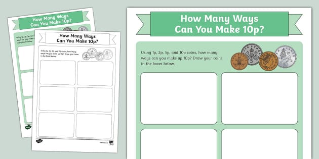 👉 Making 10 Pence Activity Worksheet (teacher made)