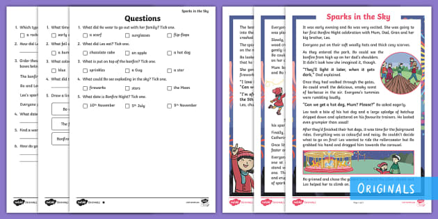 Sparks in the Sky Differentiated Reading Comprehension Activity