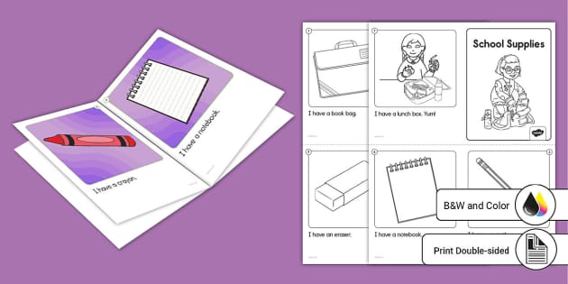 School Supplies Early Emergent Reader (teacher made)
