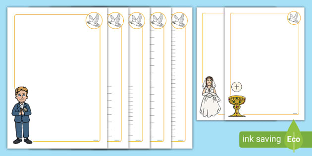 First Holy Communion Page Borders (Teacher-Made) - Twinkl