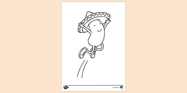 FREE! - Jumping Bean Colouring Sheet (Teacher-Made)
