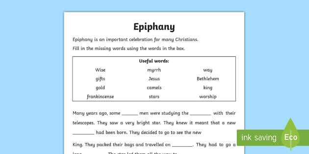 KS1 Writing About Epiphany Differentiated Worksheet / Worksheets