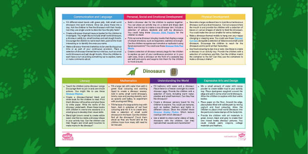 Dinosaur Planning Web for Babies Ages 0-2 (teacher made)