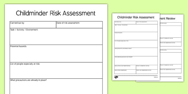 EYFS Nursery Risk Assessment Template Editable Pro Forma