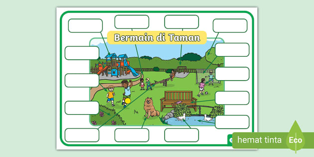 Worksheet Kosakata Bermain di Taman (teacher made) - Twinkl