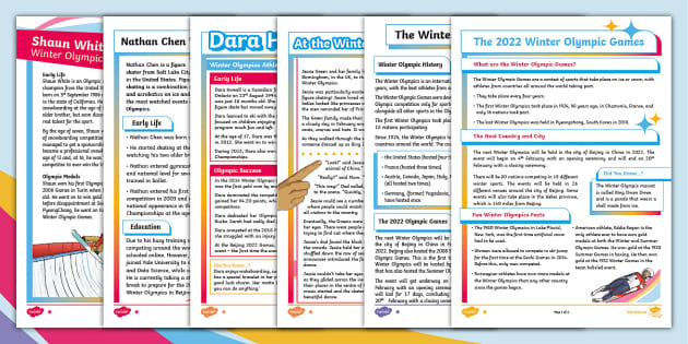 KS2 Winter Olympics Reading Comprehension Bumper Activity Pack