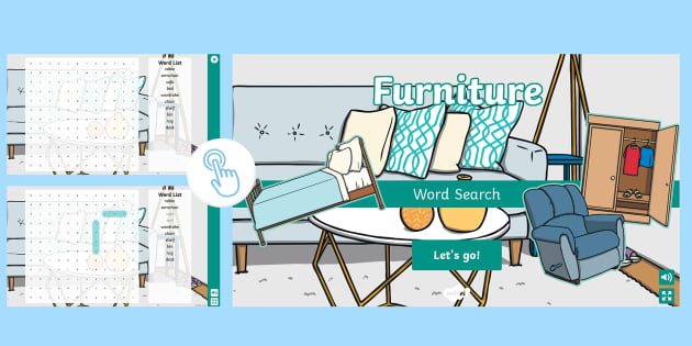Furniture Interactive Word Search (Hecho por educadores)