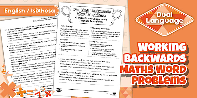Grade 4 Maths Term 3 - Year 3 Working Backwards Maths Word Problems: