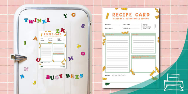 Pasta | Recipe Card | Healthy Sustainable Living - Twinkl