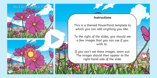 FREE! - Flower Themed Editable PowerPoint Background Template FREE! - Flower Themed Editable PowerPoint Background Template