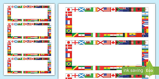 World Flags Editable Drawer, Peg, Name Labels