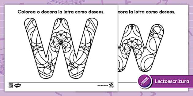 Hoja para colorear: La letra W
