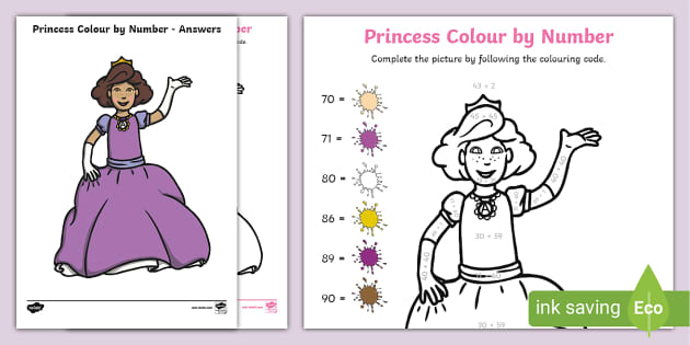 Princess Colour by Number Activity Sheet (Teacher-Made)
