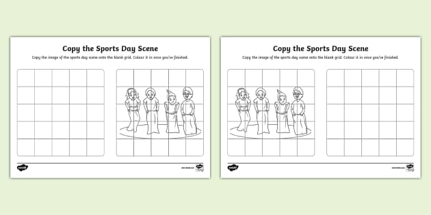 Copy the Sports Day Scene Worksheet (teacher made) - Twinkl