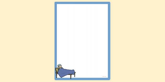 FREE! - Simple Blank Nobleman in Bed | Page Borders | Twinkl