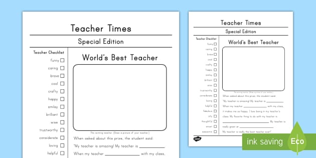 Teacher Appreciation Newspaper Template | Twinkl USA