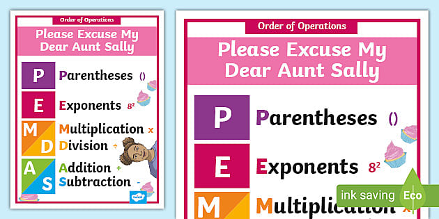 Order of Operations PEMDAS Poster - pdf teaching resource twinkl