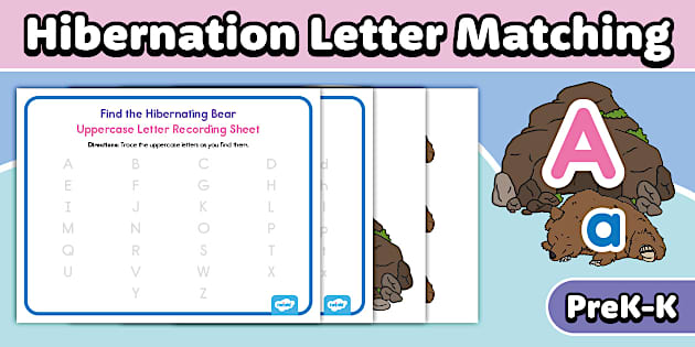 Alphabet Letter Hunt: Hibernating Bear Pocket Chart
