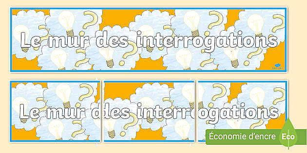 Banderole d'affichage : Le mur des interrogations - Twinkl Banderole d'affichage : Le mur des interrogations - Twinkl