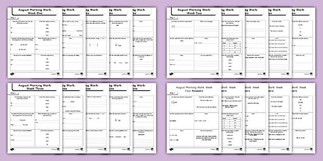 Fourth Grade August Morning Work Bundle (teacher made)
