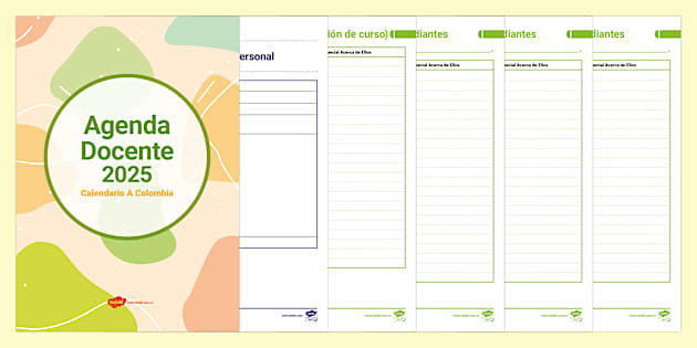 Agenda docente con efemérides 2025 editable Twinkl Colombia