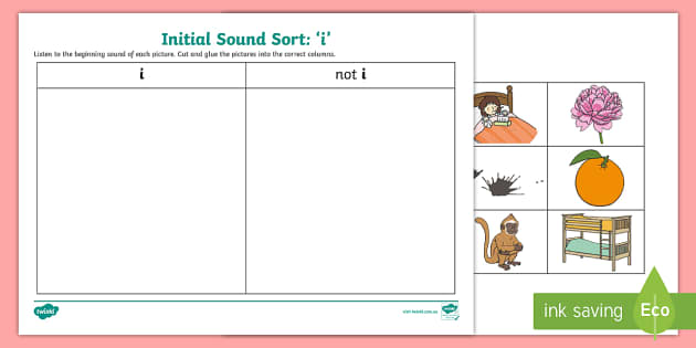 Initial Sound Sort 'i' Cut & Glue Activity | Twinkl Phonics