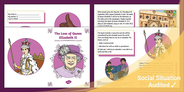 FREE! - The Loss of Queen Elizabeth II Social Story | Twinkl