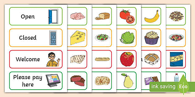 Sandwich Shop Role Play Labels-sandwich shop, role play, labels, role play