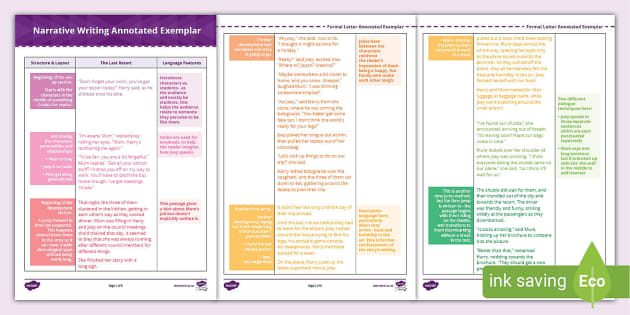 Year 7-8 Narrative Writing Annotated Exemplar - Twinkl
