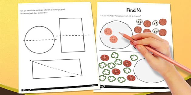 Find a Half Worksheet (teacher made)
