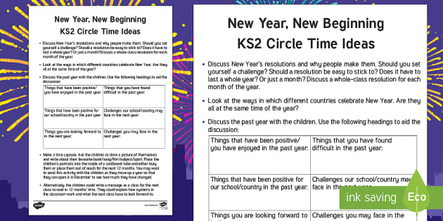 KS2 New Year Circle Time Teaching Ideas teacher Made 
