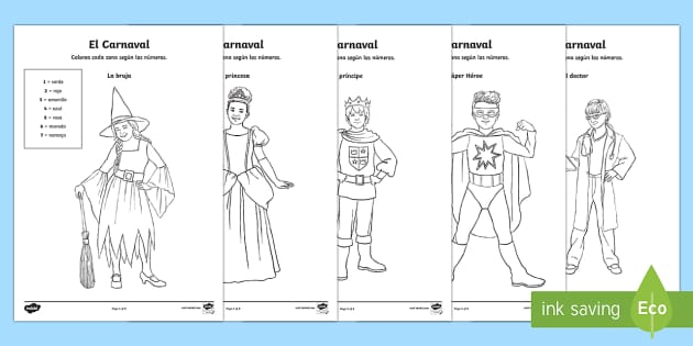 Carnival Costumes Colour by Number (teacher made)