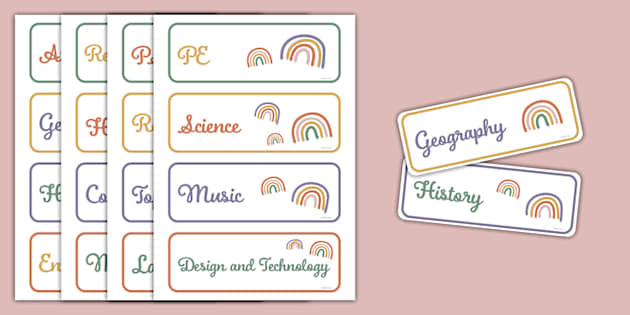 Muted Rainbow Themed Subject Labels (Teacher-Made) - Twinkl Muted Rainbow Themed Subject Labels (Teacher-Made) - Twinkl