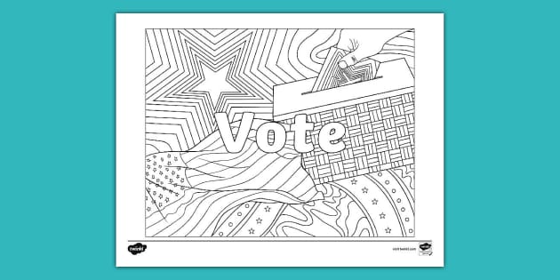 Vote Mindfulness Coloring Sheet (teacher made) - Twinkl