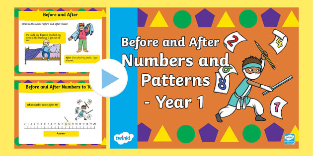 Before and After Numbers and Patterns Year 1 Powerpoint