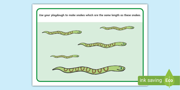Snakes of Different Lengths Playdough Mat (teacher made)