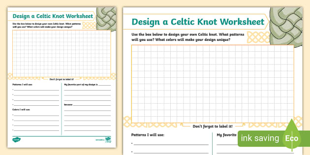 Design a Celtic Knot Worksheet (teacher made) - Twinkl