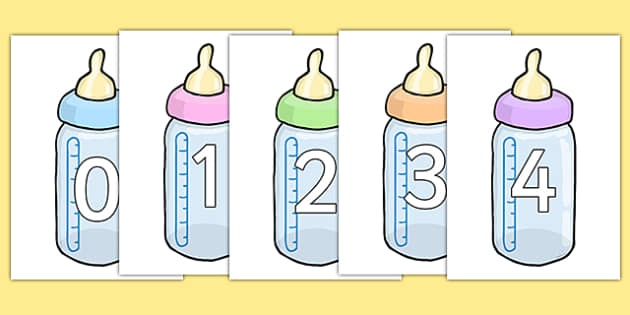 👉 Numbers 0-20 on Baby Bottles (teacher made)
