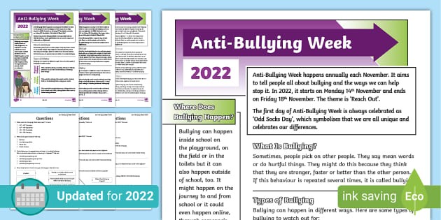 FREE! - LKS2 Anti-Bullying Week 2022 Differentiated Reading Comprehension