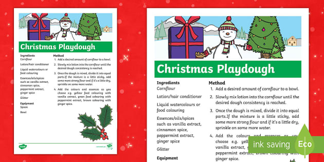 Christmas Playdough Recipe (teacher made) - Twinkl