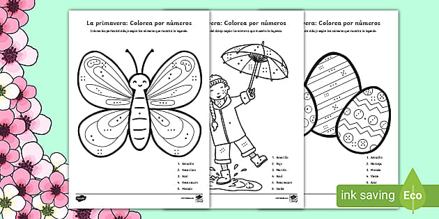 Spring Spanish Colour by Number (teacher made)
