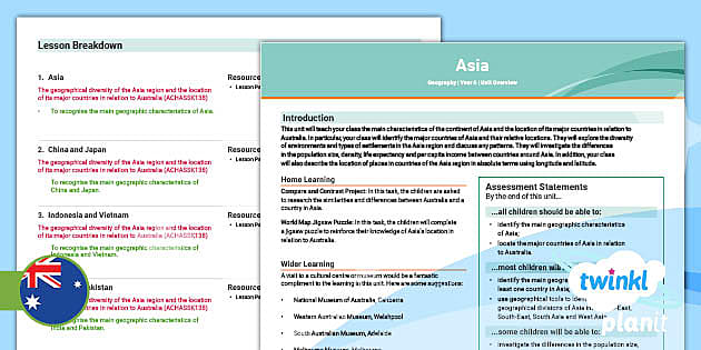 FREE! - Year 6 HASS Geography Asia Unit Overview | AUS Curriculum