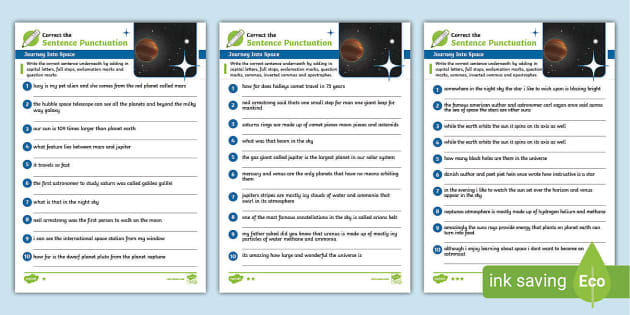 KS2 Correct The Sentence Punctuation Journey Into Space ks2-correct-the-sentence-punctuation-journey-into-space