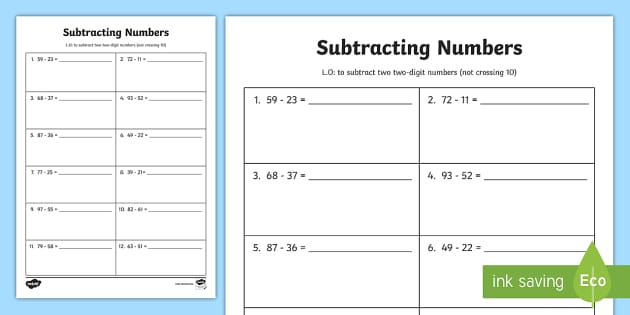Year 2 Subtraction Worksheet Primary Resources Twinkl