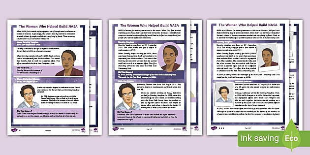 LKS2 The Women Who Helped Build NASA Differentiated Reading Comprehension