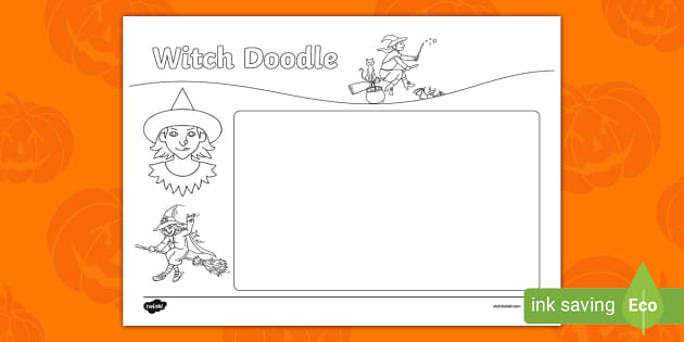Witch Doodle Drawing Activity (teacher made) - Twinkl