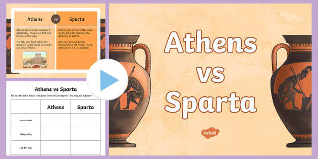 Ancient Athens Vs Sparta | PowerPoint and Worksheet KS2