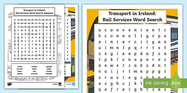 Transport in Ireland: Rail Services Word Search