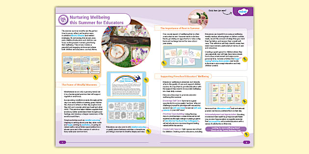 FREE! - Nurturing Wellbeing this Summer - Twinkl