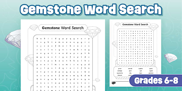 Gemstone Science Word Search for 6th-8th Grade